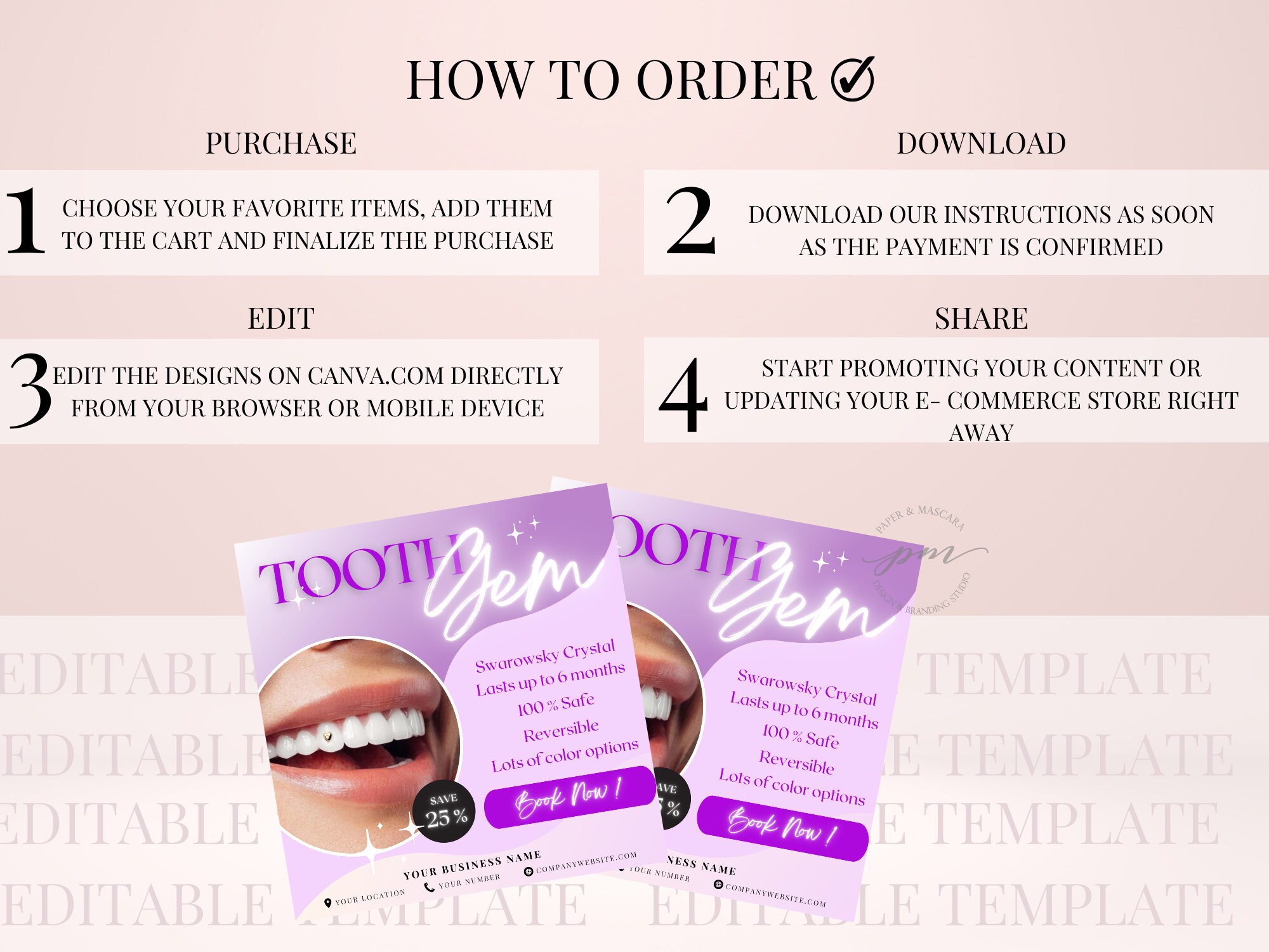 Editable Tooth Gem Flyer Template Tooth Charms Instagram - Etsy Australia