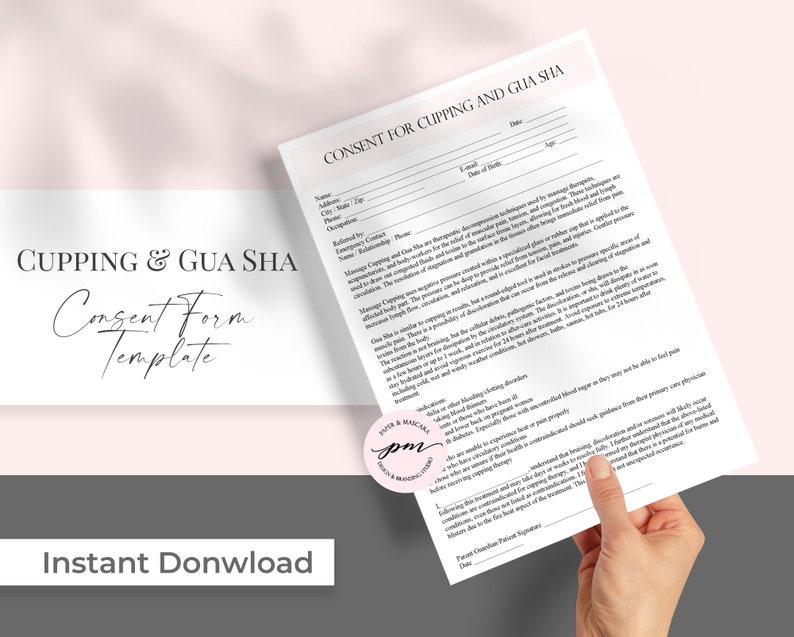 Cupping and Gua Sha Consent Form Template, Massage Therapy Consent Form ...