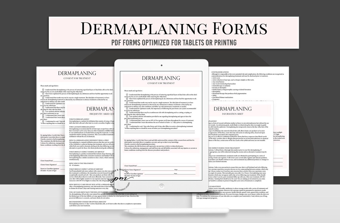 Dermaplaning Forms Clickable Dermaplaning Esthetician Forms - Etsy