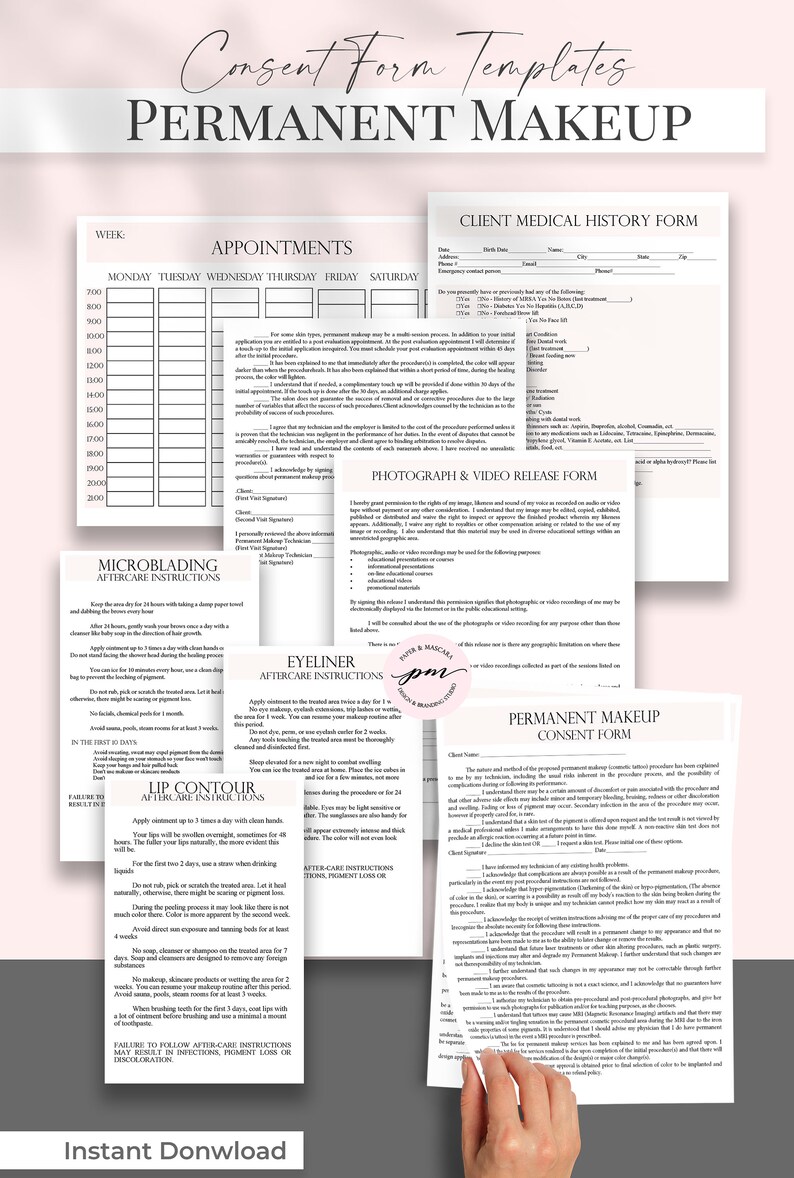 Editable Permanent Makeup Consent Form Templates, Permanent Makeup ...