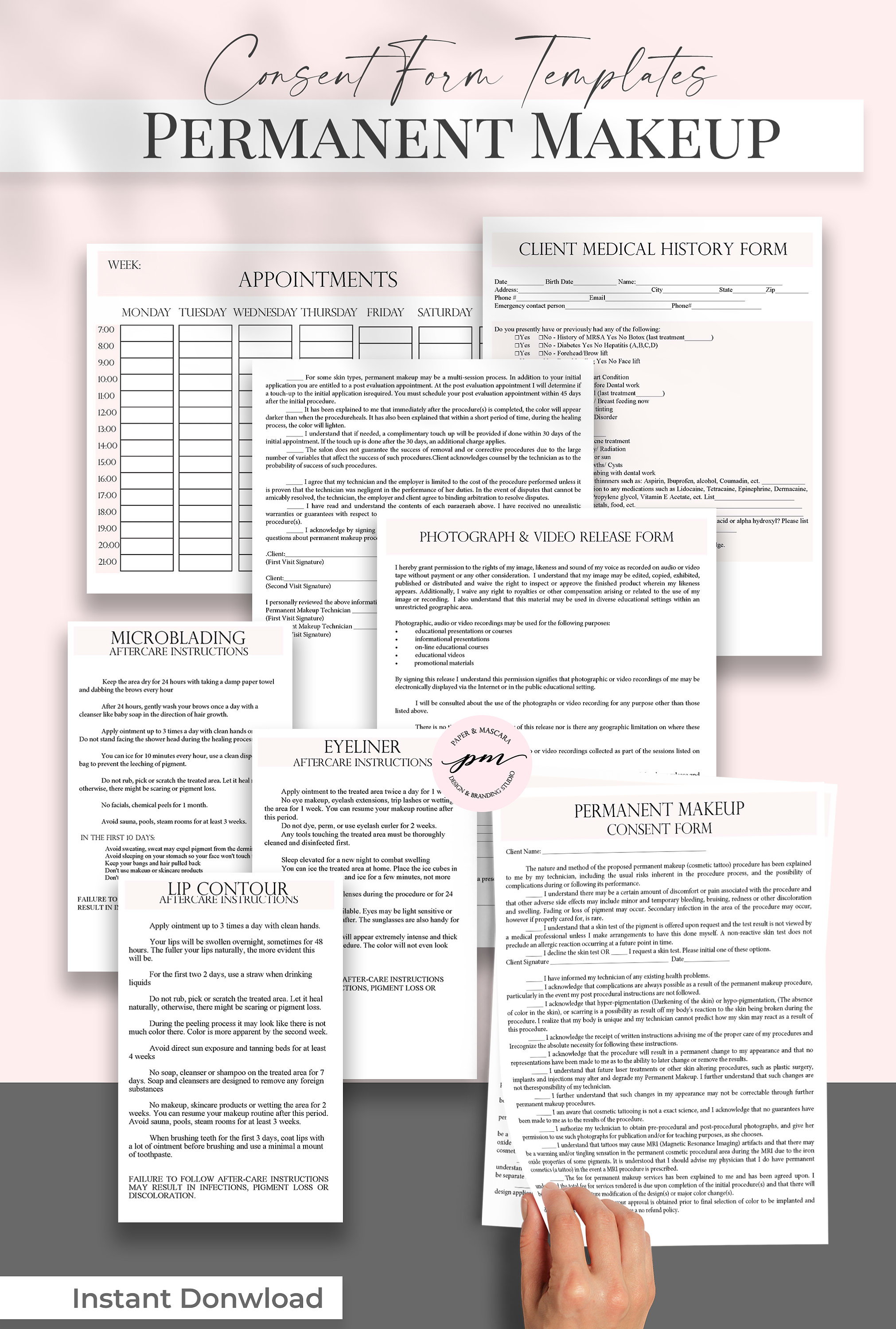 Editable Permanent Makeup Consent Form Templates Permanent - Etsy Australia
