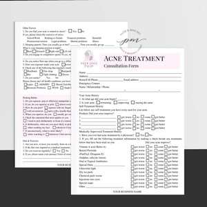 Editable Acne Treatment Client Consultation Form Template | Etsy