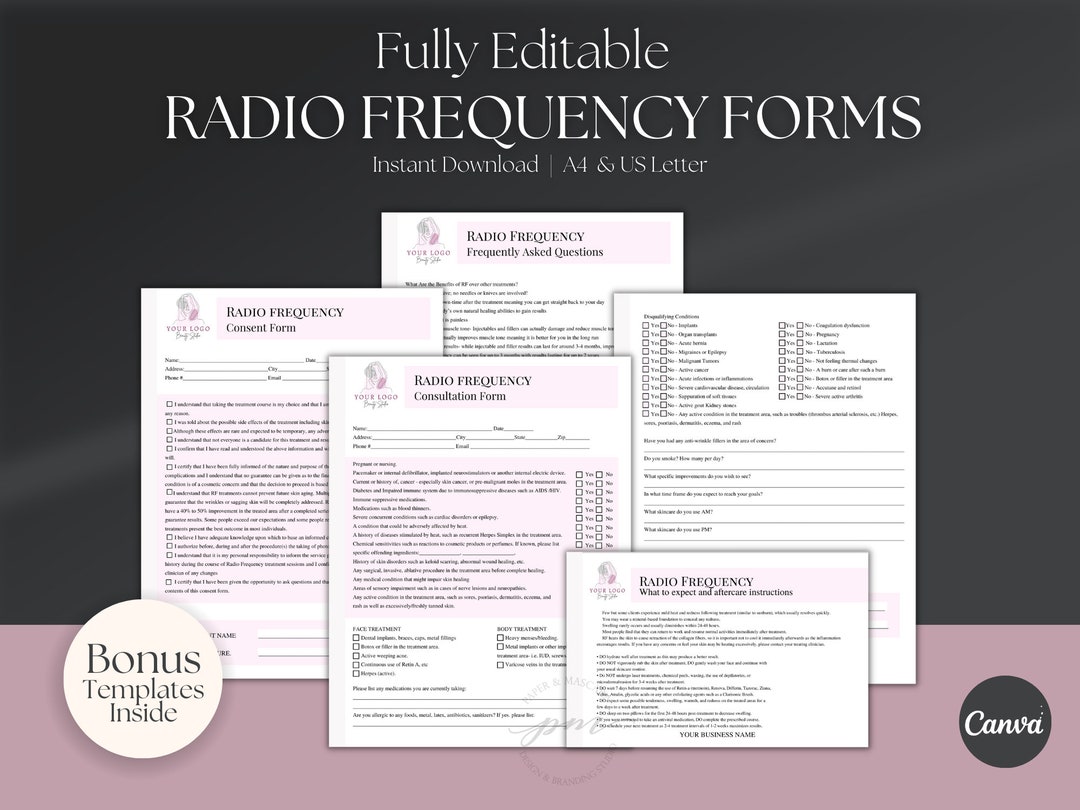 Radio Frequency Form Template, Editable Radio Frequency Client Intake ...