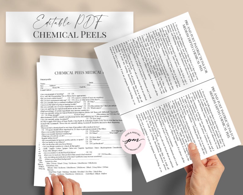 Editable Chemical Peel Form Template, Chemical Peel Facials Form ...