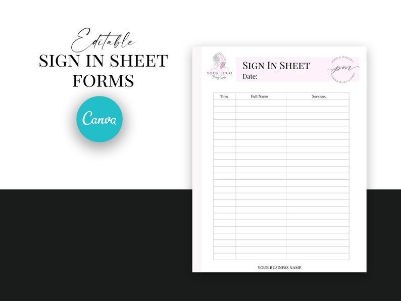 Editable Salon Client Sign-in Sheet Template Spa and Office - Etsy