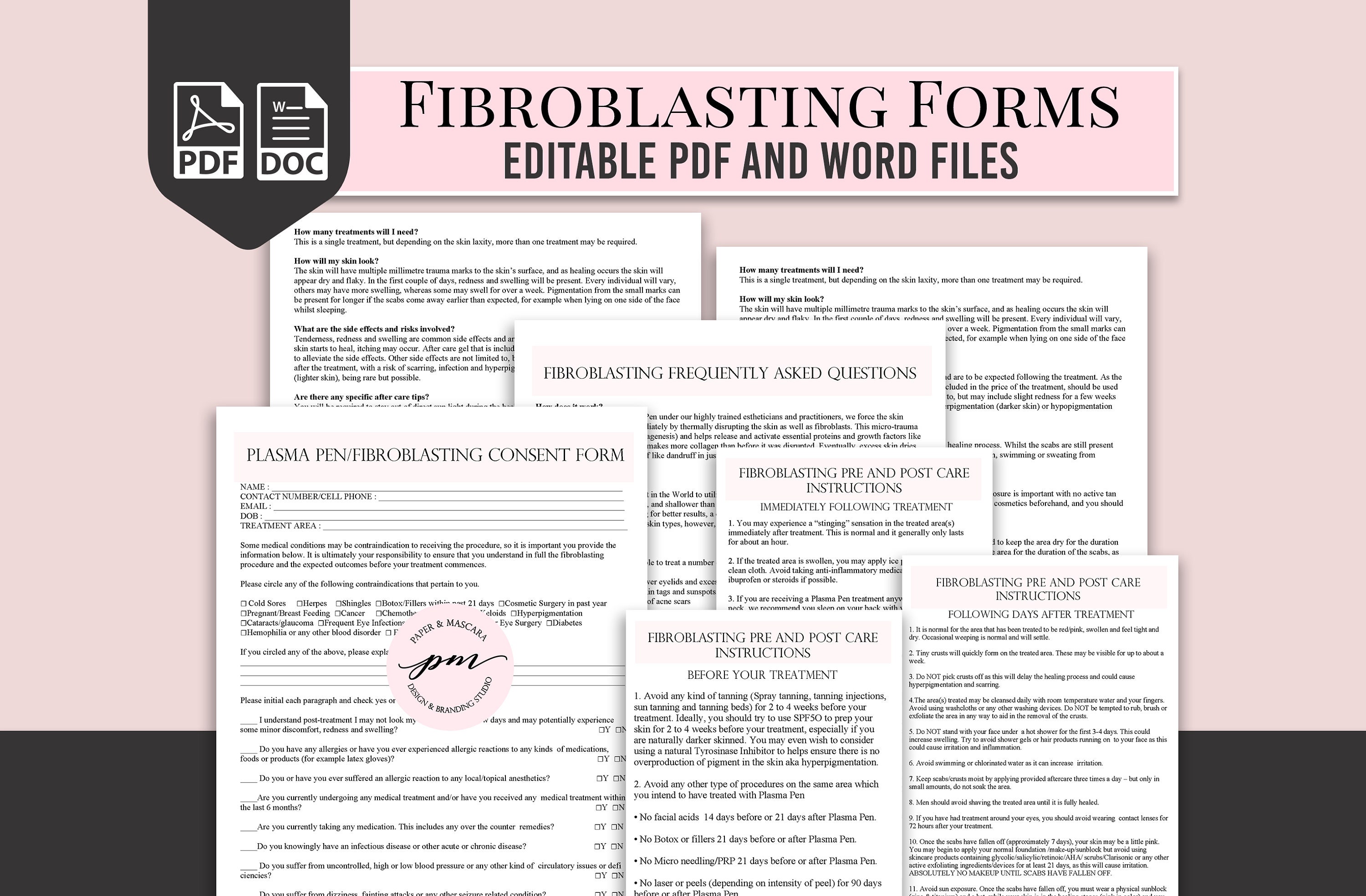 Fibroblast Client Forms Fibroblast Consent Form Plasma Pen | Etsy