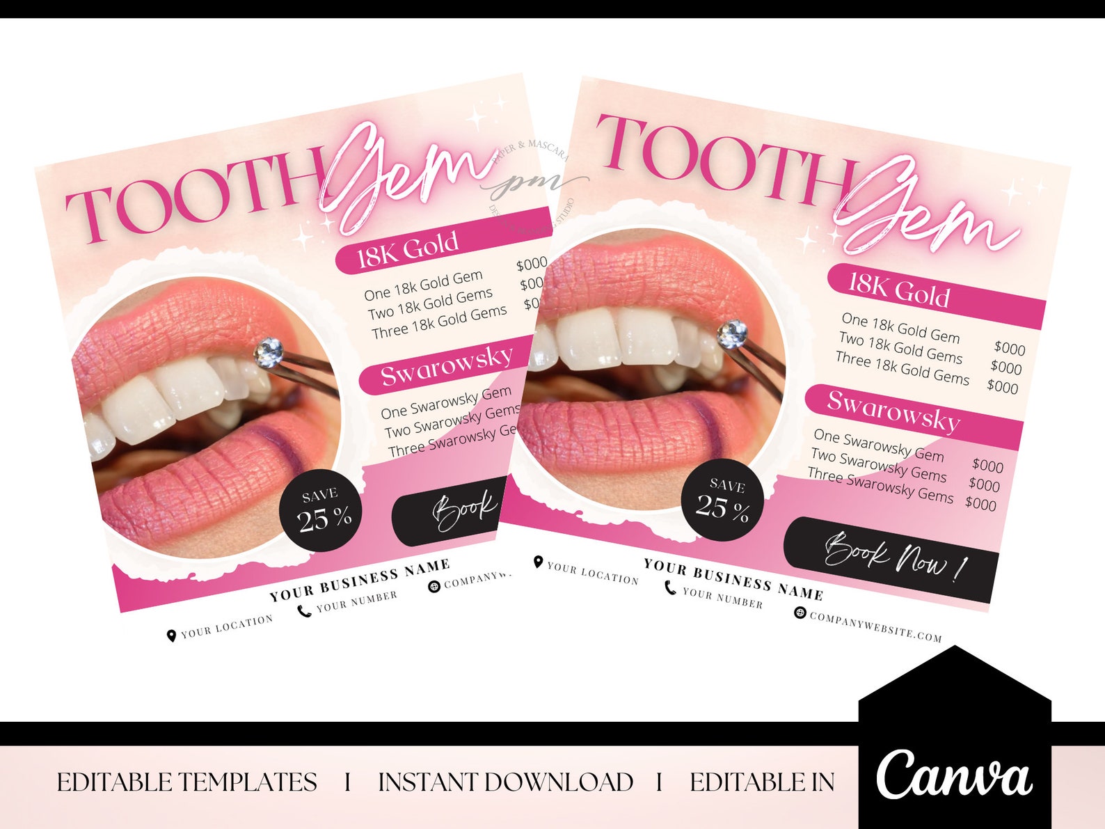 Editable Tooth Gem Flyer Template Tooth Charms Instagram - Etsy