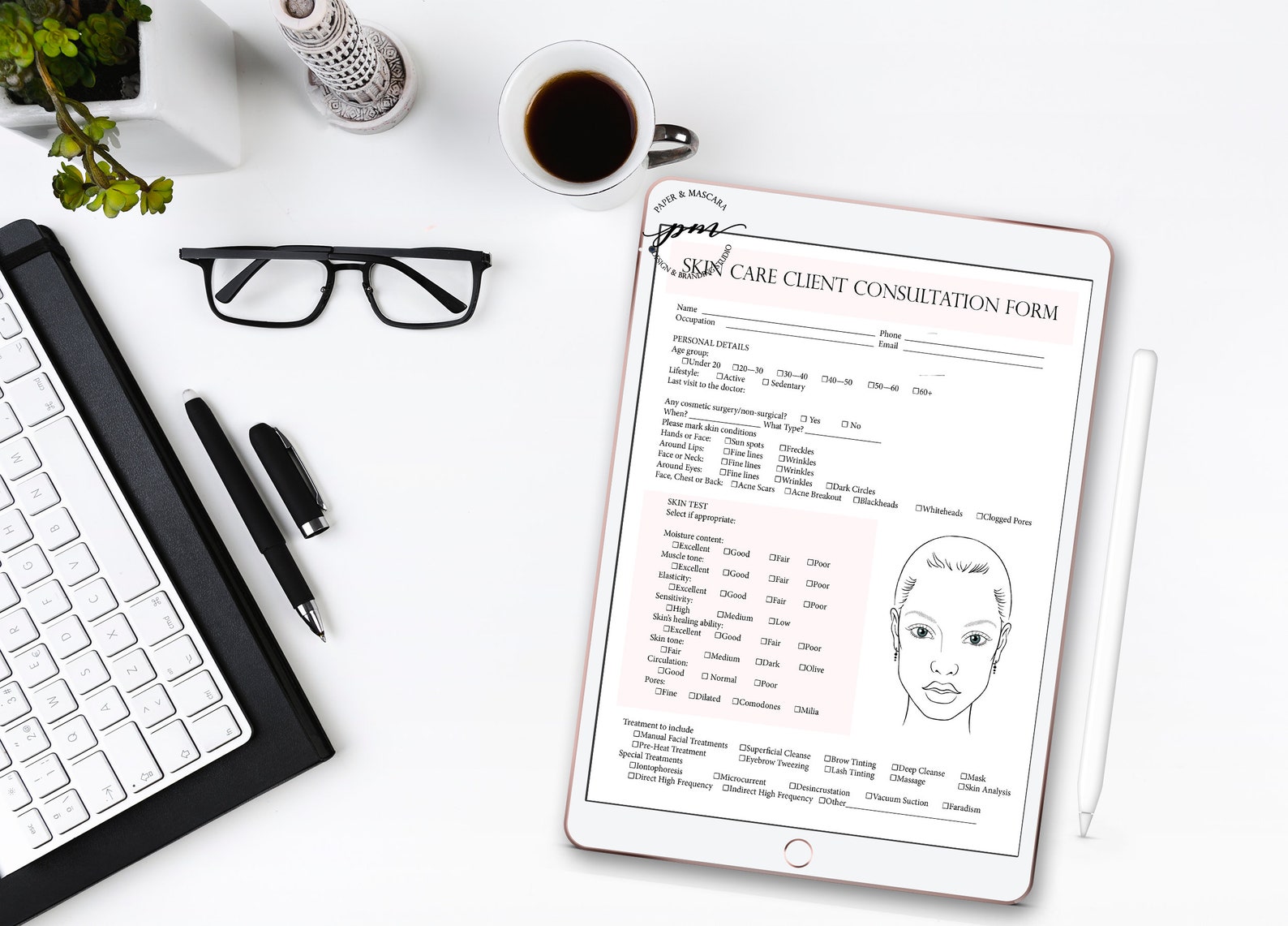 Skin Care Client Consultation Form for Ipad, Facials Spa Form for ...
