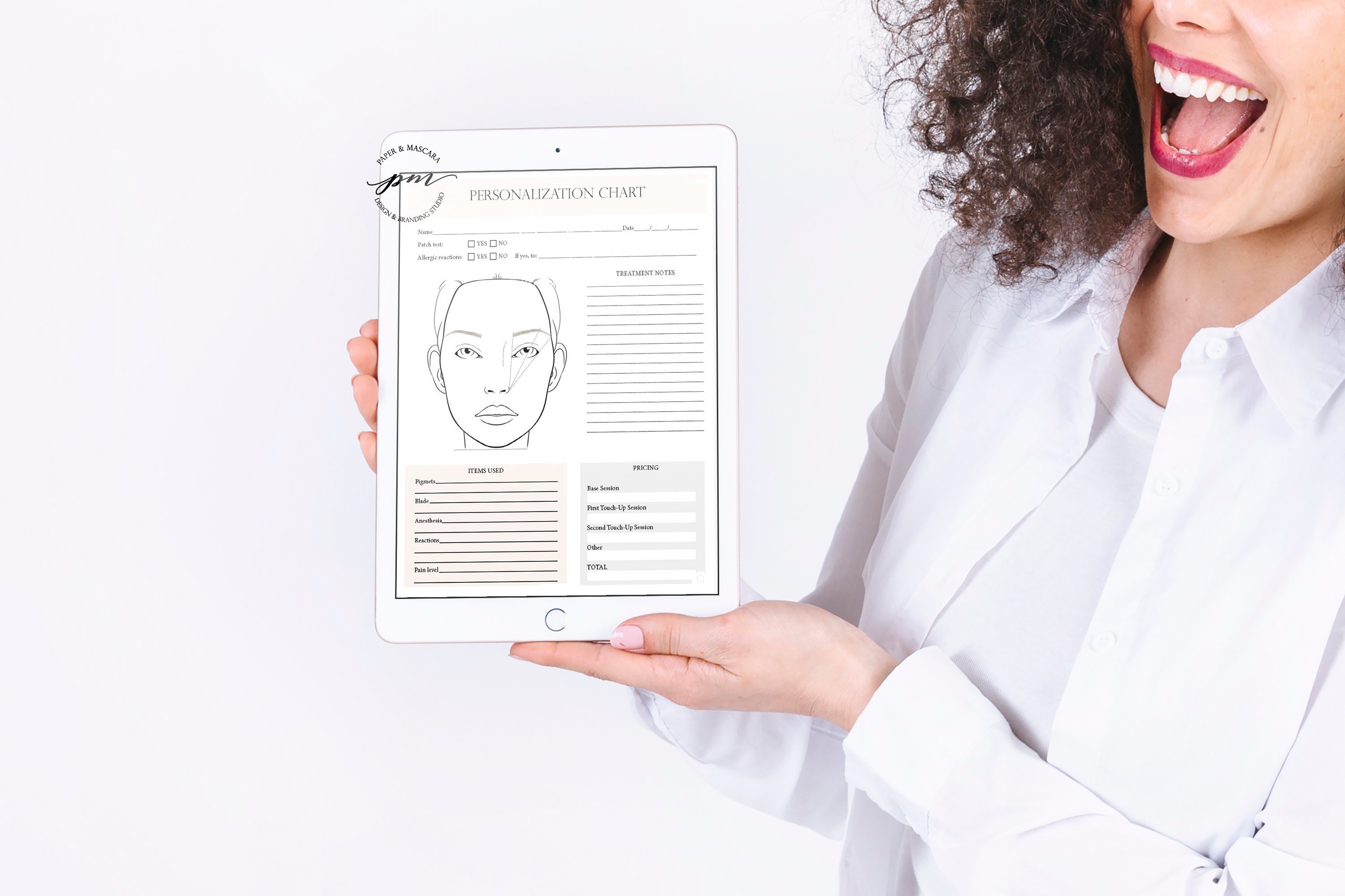 Microblading Personalization Chart for Tablets Clickable | Etsy