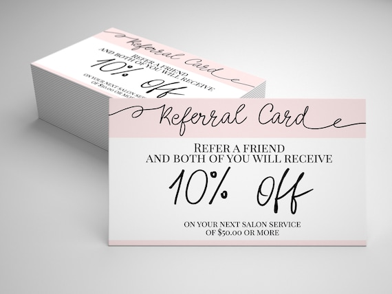 Personalized Referral Card Refer A Friend Card Personalized - Etsy