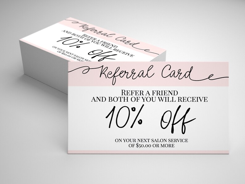Personalized Referral Card Refer A Friend Card Personalized - Etsy