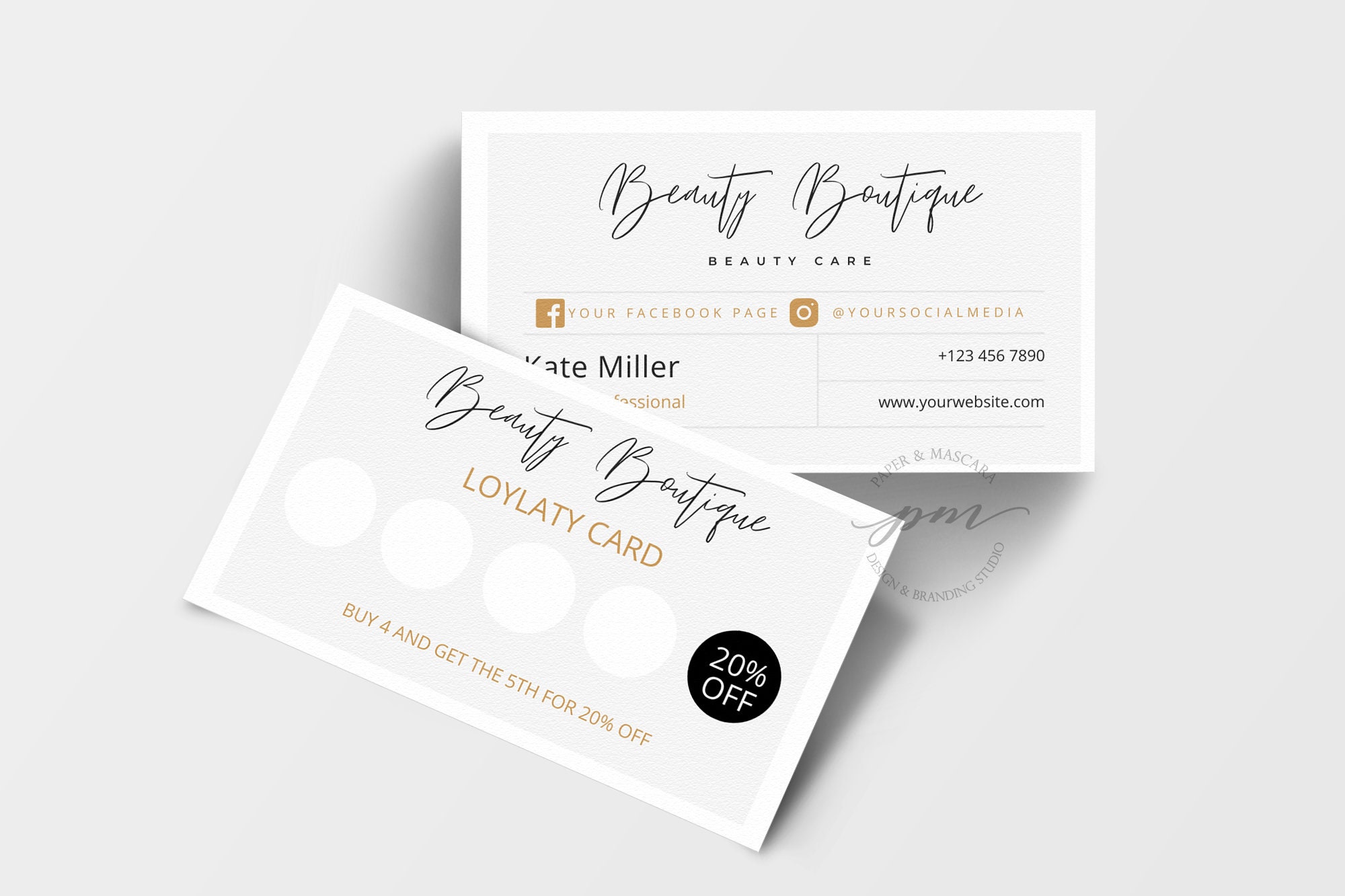 Editable Loyalty Card Template Modern Editable Reward Punch - Etsy