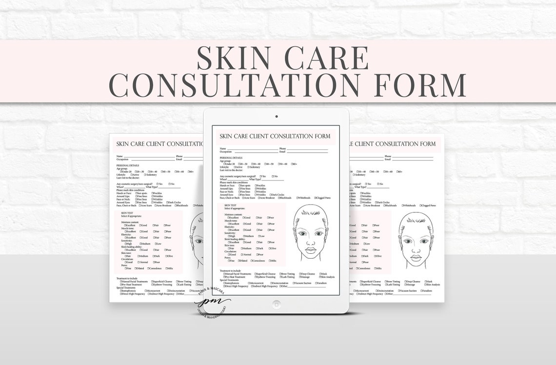 Skin Care Client Consultation Form for Ipad Facials Spa Form - Etsy