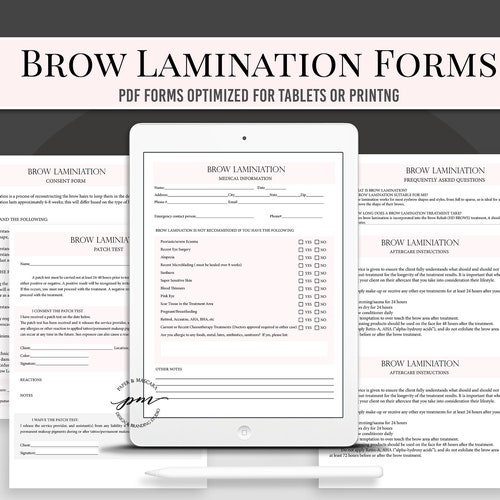 Editable Brow Lamination & Brow Tint Consent Form Esthetician - Etsy