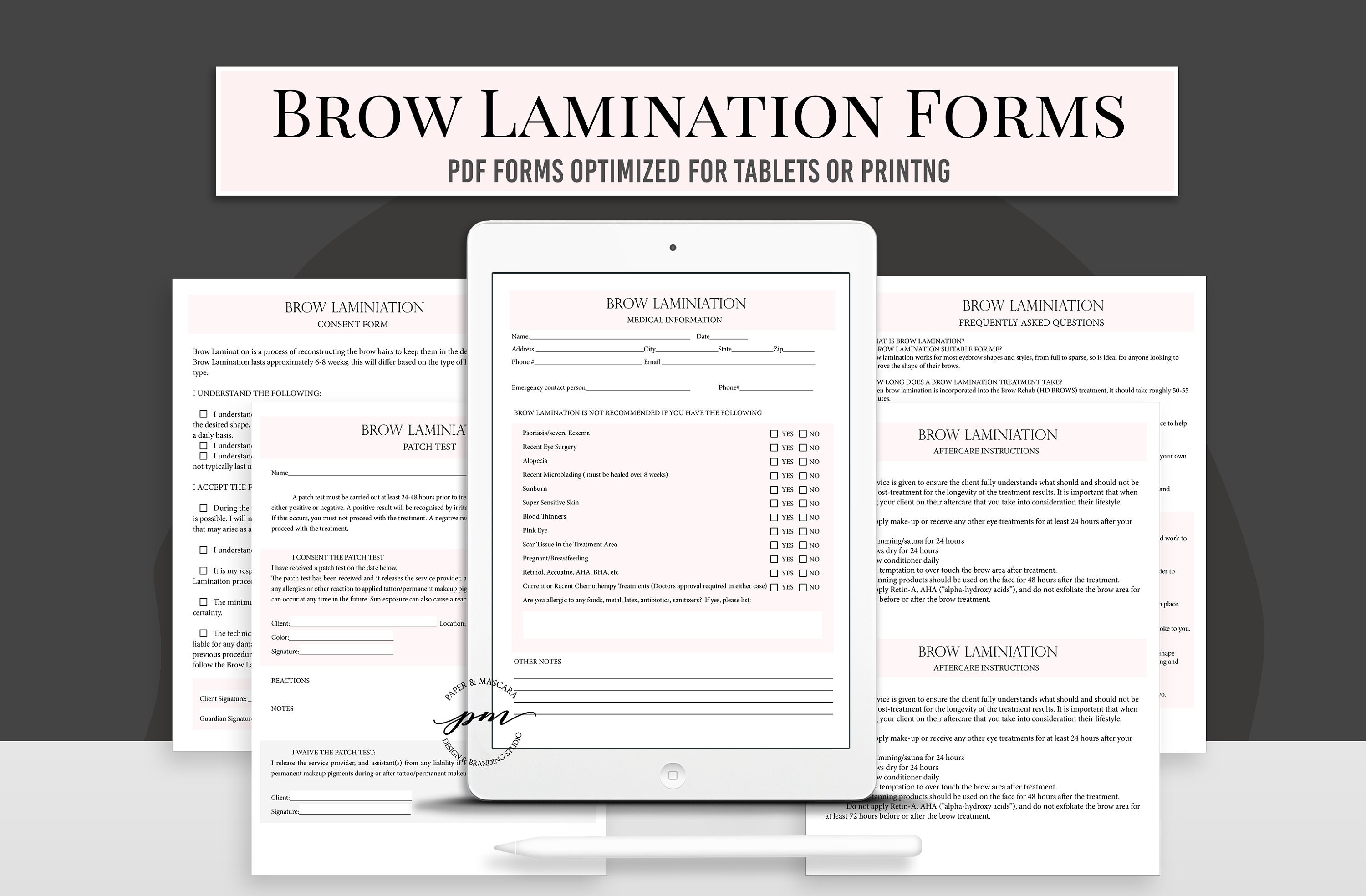 Printable Brow Lamination Consent Form - Printable Forms Free Online