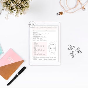 Skin Care Client Consultation Form for Ipad, Facials Spa Form for ...