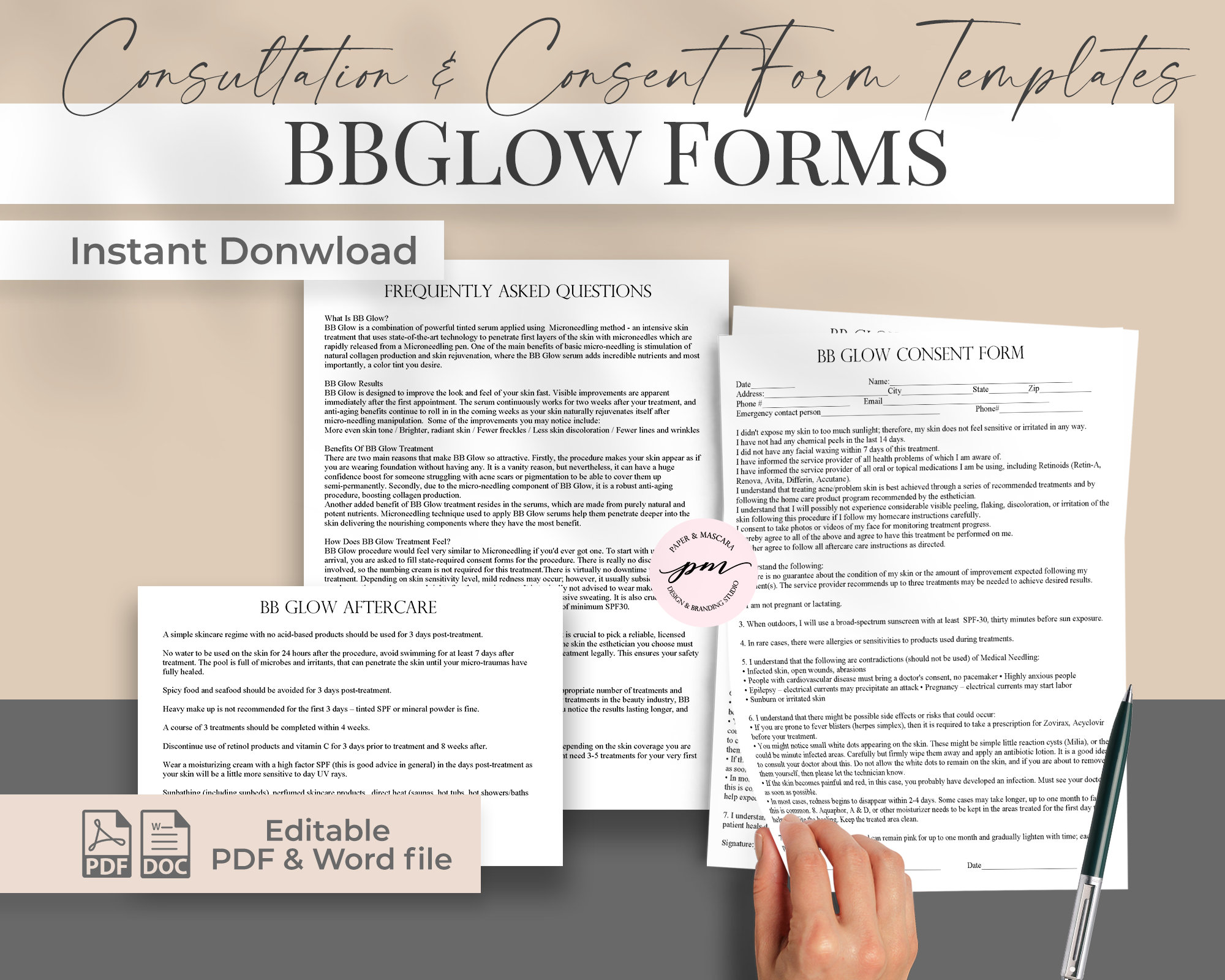 BB Glow Consent Form Template, Bbglow Aftercare Instructions Template ...