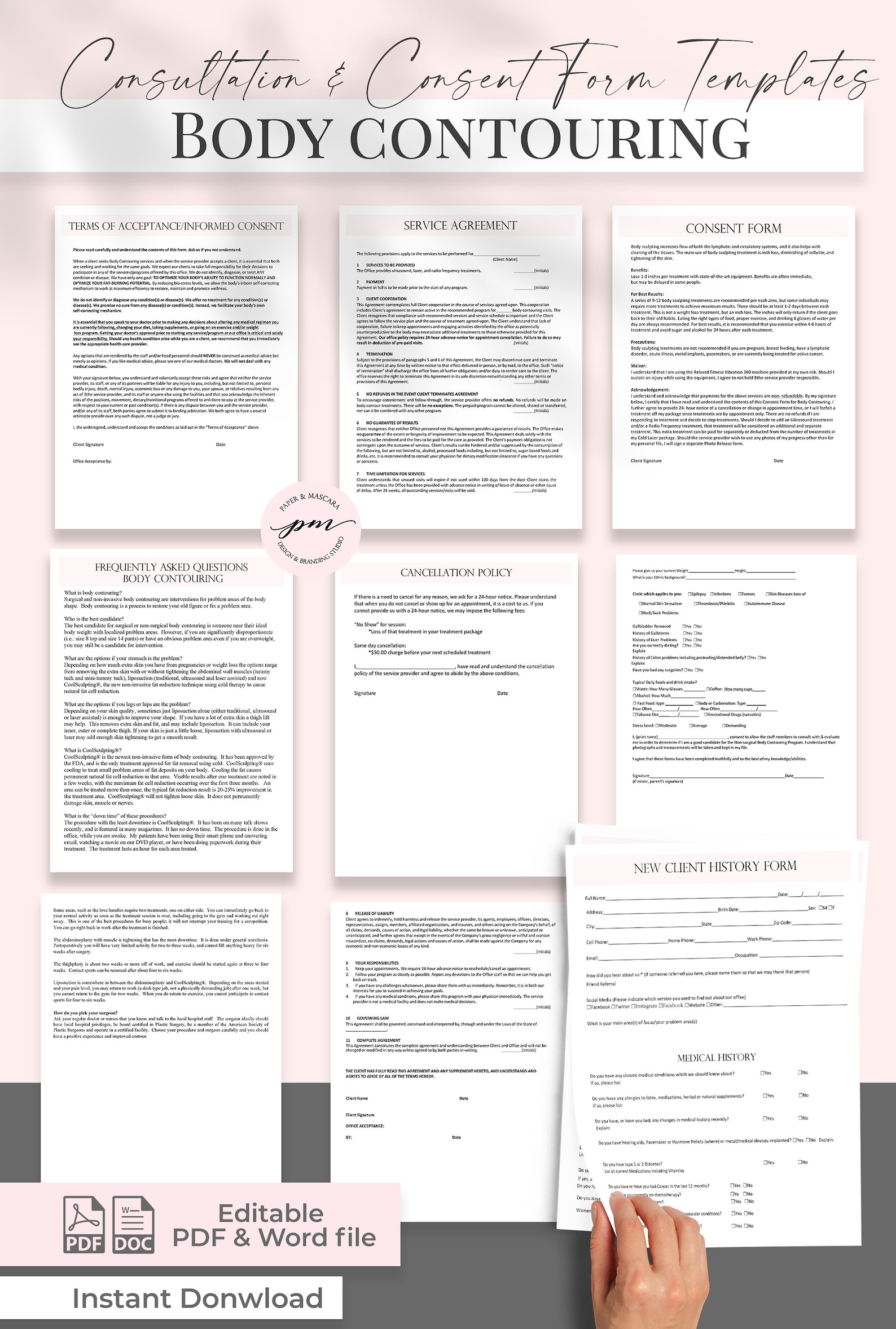 Body Contouring Client Form Template Body Contouring Consent - Etsy