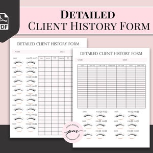 Eyelash Extensions Client History Form, Printable Lash Mapping Sheets ...