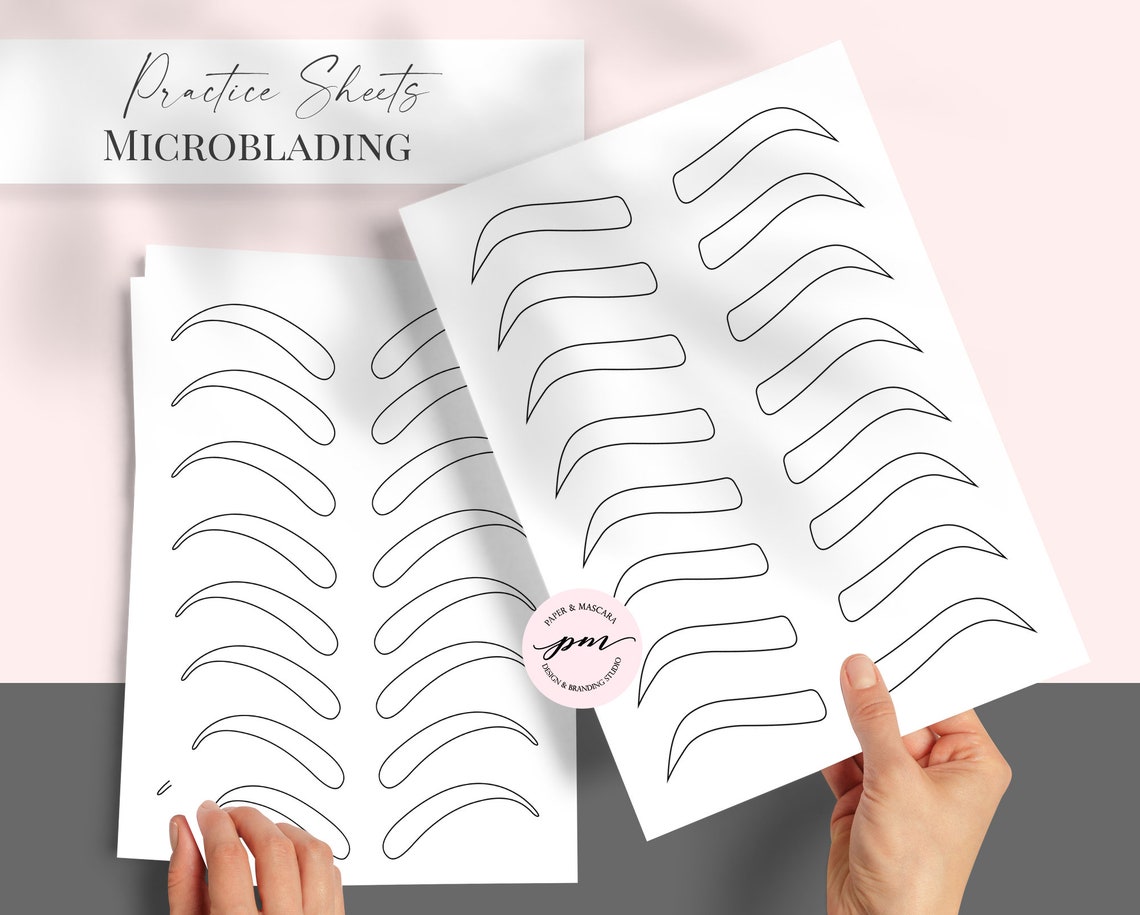Brow Practice Sheets Eyebrow Microblading Practice Sheets - Etsy