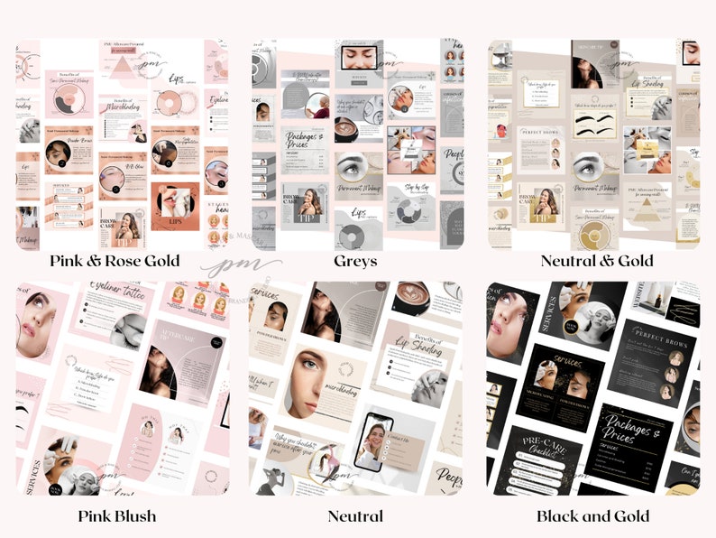 Permanent Makeup Instagram Post Templates Editable PMU Social - Etsy