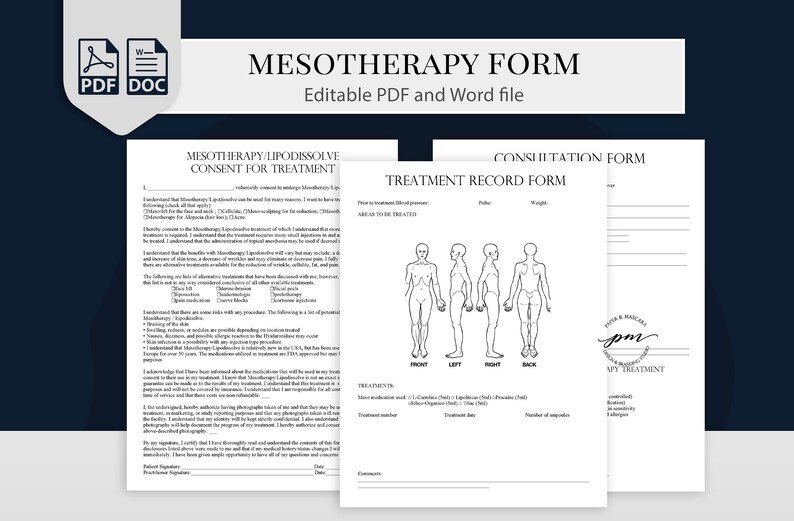 Mesotherapy Consent Form - Etsy