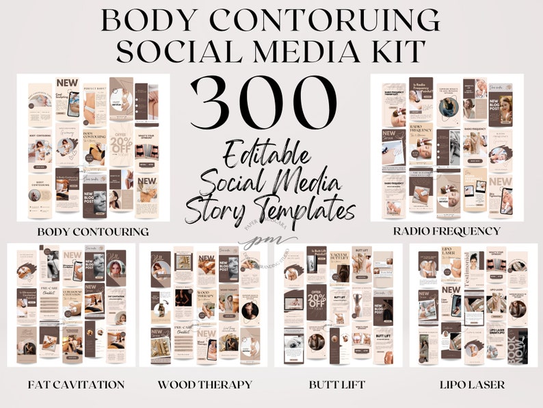300 Body Contouring Instagram Story Templates, Lipo Laser, Radio ...