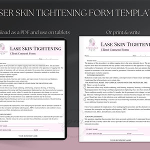 Laser Skin Tightening Consent Form Template, Editable Laser Skin ...
