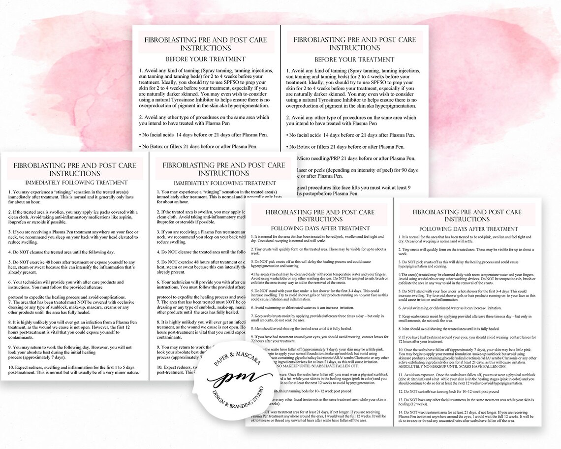 Fibroblast Client Forms Fibroblast Consent Form Plasma Pen | Etsy