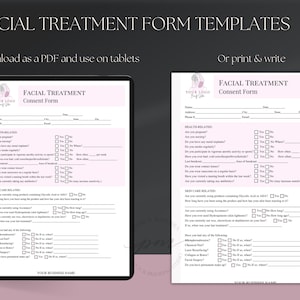 Facial Treatment Consent Form Template, Esthetician Client Forms ...