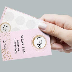 Editable Spray Tan Aftercare Card, Spray Tan Loyalty Card, Editable ...