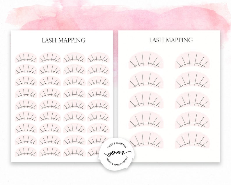 Lash Map Sheets Printable Lash Mapping Sheets Eyelash | Etsy