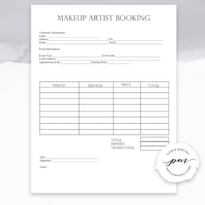 Editable Makeup Artist Business Planner Bundle, Freelance Makeup Artist ...