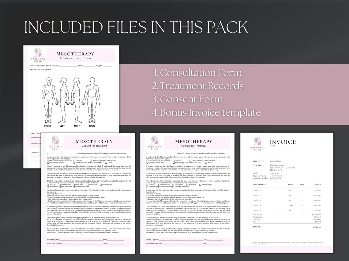 Editable Mesotherapy Consultation Form Template, Mesotherapy Consent ...