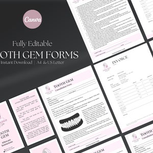 Editable Tooth Gem Consent Form, Tooth Gem Waiver and Intake Form ...