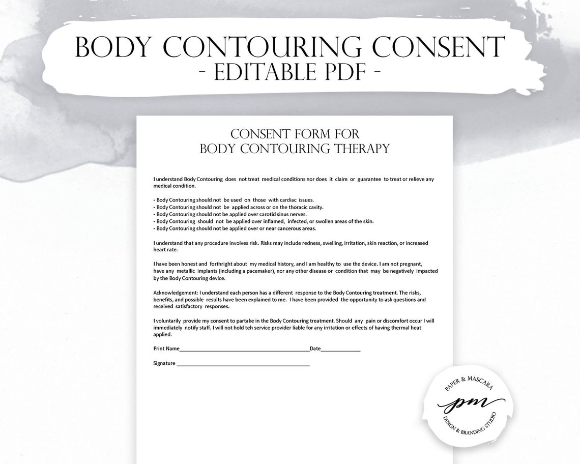Editable Body Contouring Consent Form Template Simple Body - Etsy