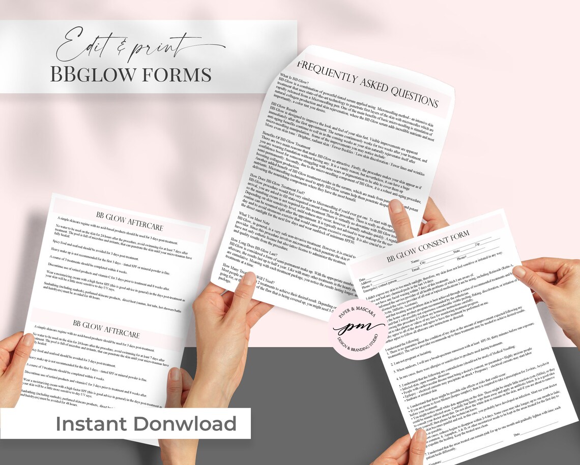 BB Glow Consent Form Template, Bbglow Aftercare Instructions Template ...