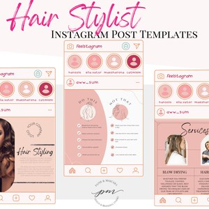 Hair Stylist Instagram Post Templates, Editable Hair Stylist Social ...
