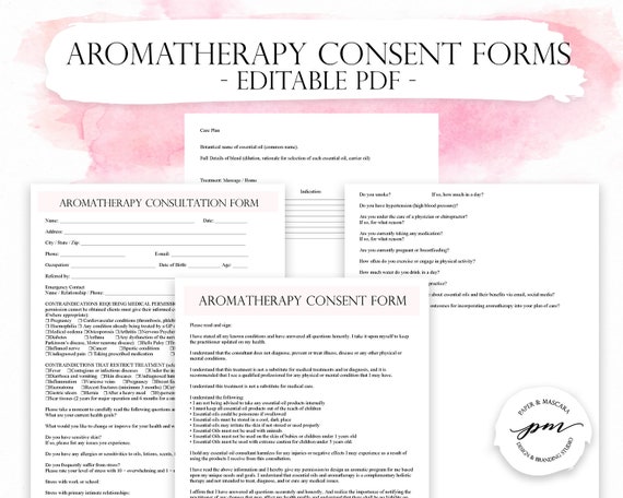 Aromatherapy Consent Form Aromatherapy Client Consultation | Etsy