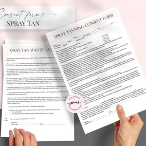 Spray Tan Business Form Templates, Editable Spray Tan Consent and ...
