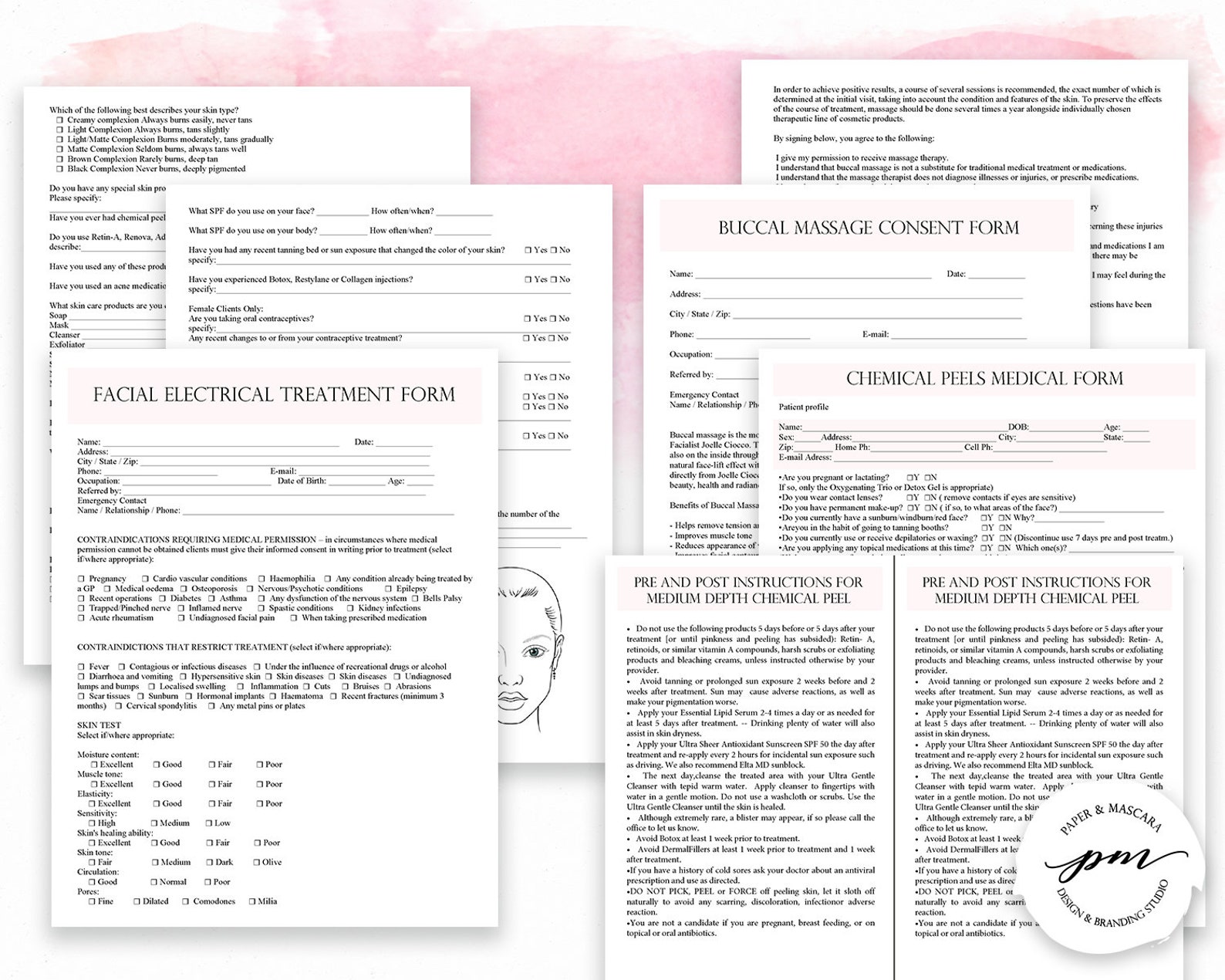 Facials Forms Bundle, Customizable Esthetician Consent Forms, Skin Care ...