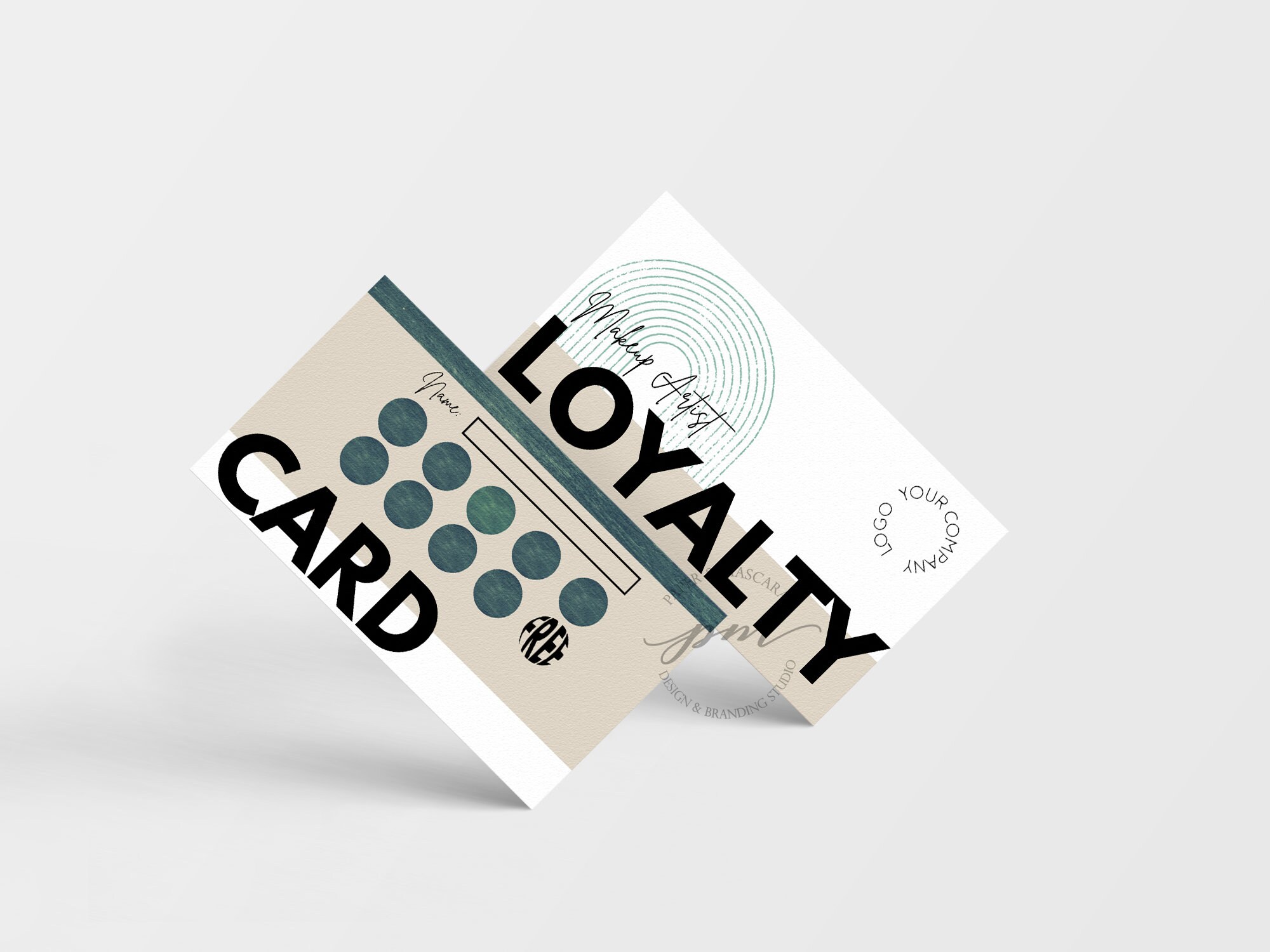 Editable Loyalty Card Template Modern Editable Reward Punch | Etsy