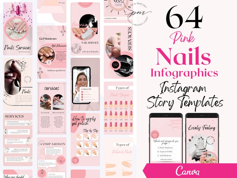 Nail Technician Instagram Story Templates Editable Nails - Etsy