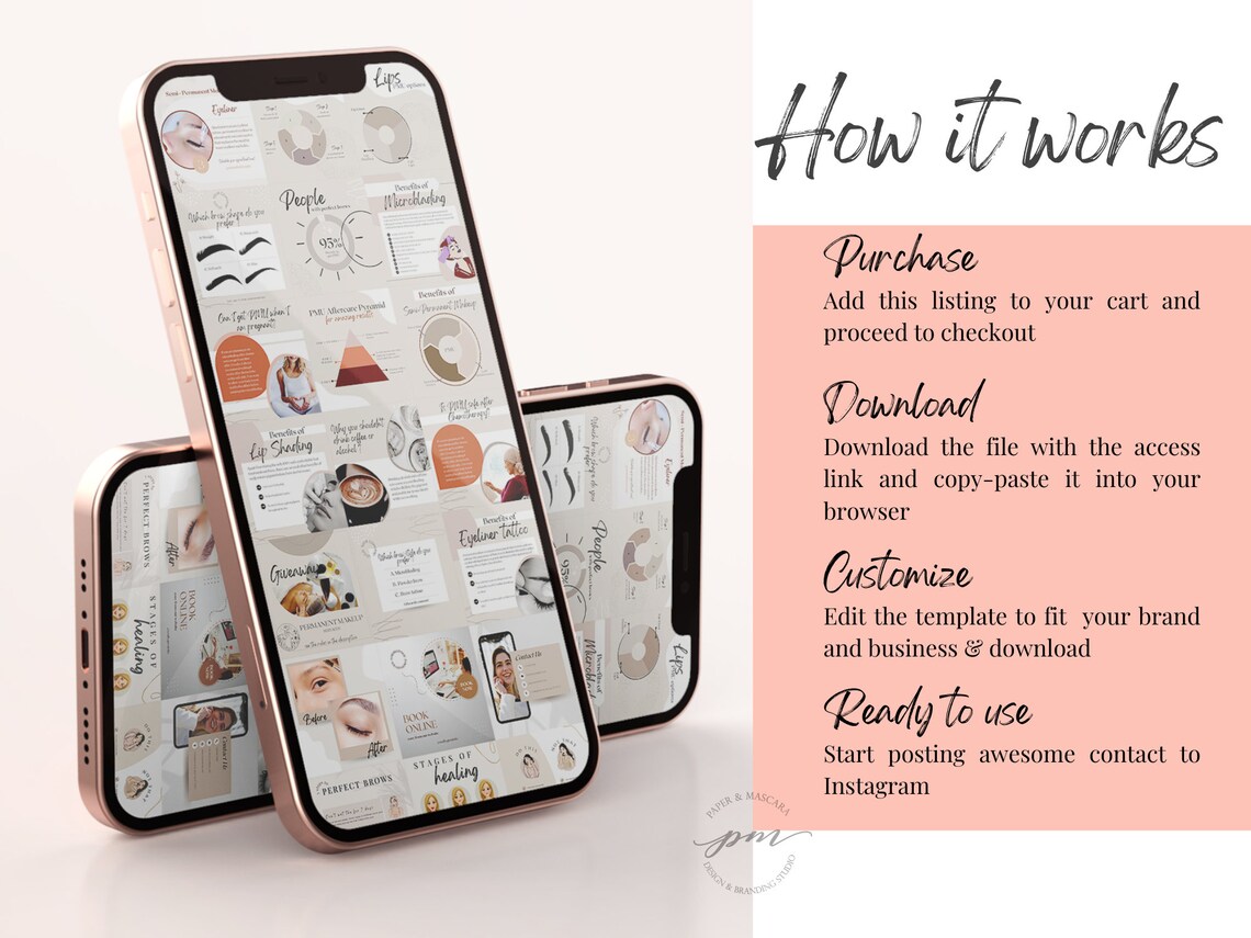Permanent Makeup Instagram Post Templates Editable PMU Social - Etsy