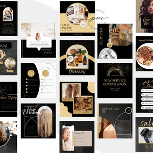 Hair Stylist Instagram Post Templates, Editable Hair Stylist Social ...