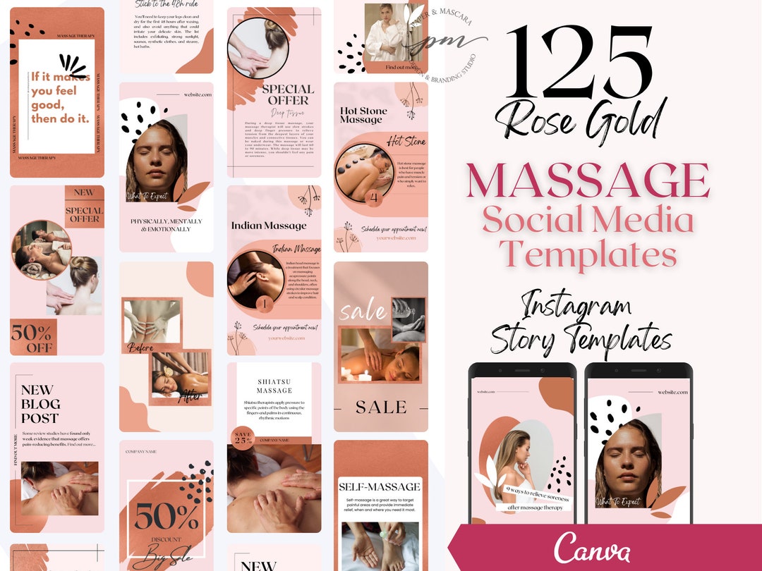 Massage Therapist Instagram Story Templates, Editable Massage Social ...