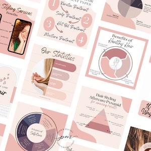 Hair Stylist Instagram Post Templates, Editable Hair Stylist Social ...