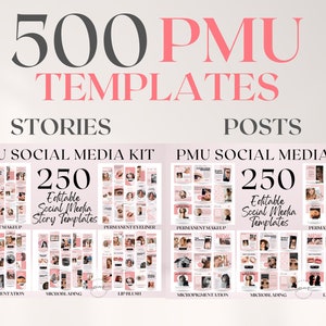 Pink Permanent Makeup Instagram Templates | 500 PMU Artist Instagram ...