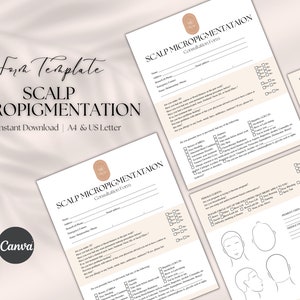Editable Scalp Micropigmentation Form Template, Neutral Scalp ...