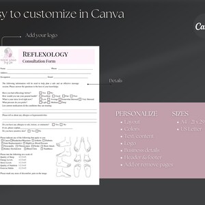 Reflexology Client Intake Form, Editable Massage Consultation Form ...